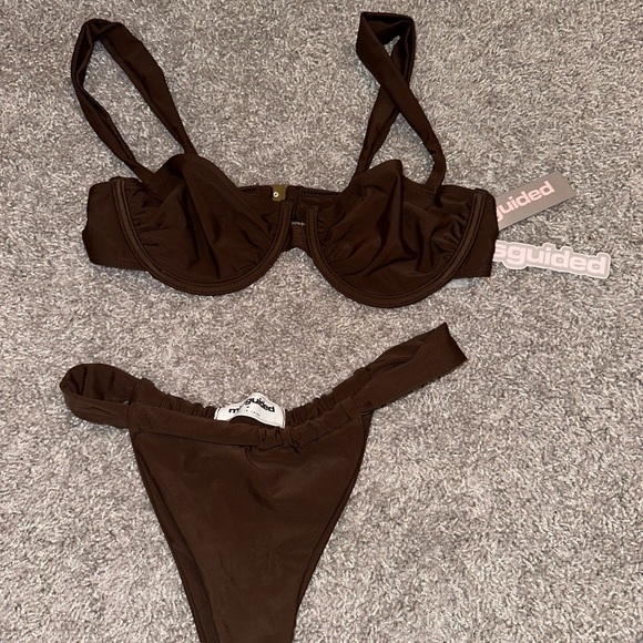 Missguided | Swim | Missguided Chocolate Brown Underwire Bikini Set ...